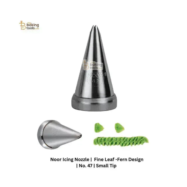 Noor Icing Nozzle | Fine Leaf -Fern Design | No. 47 | Small Tip