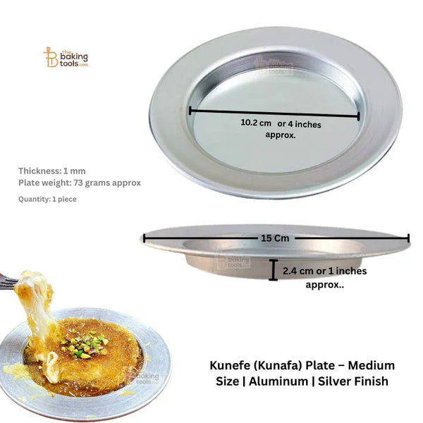 4 inch Kunafa Plate – Medium Size | Aluminum Silver Finish Knafeh Plat
