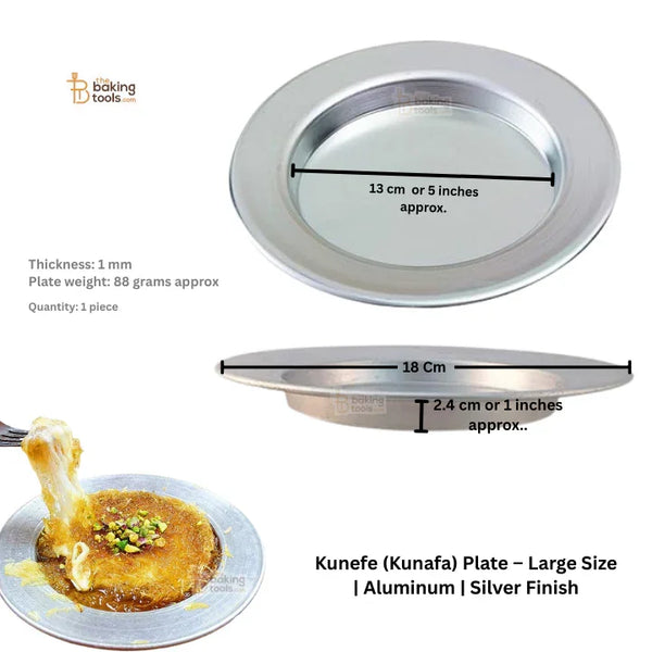 5-inch Kunafa Plate – Large, Aluminum Silver Finish