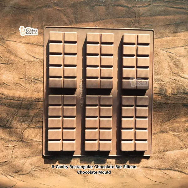 6-Cavity Rectangular Chocolate Bar Silicon Chocolate Mould