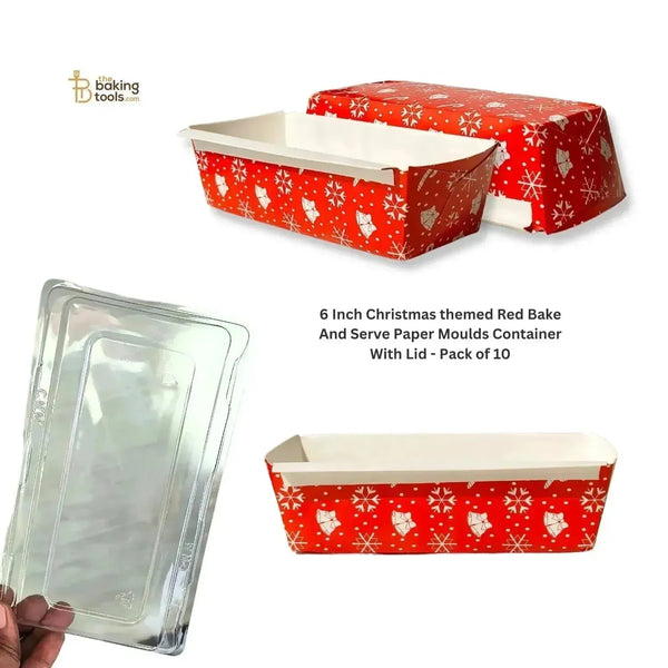 6 Inch Christmas Red Bake And Serve Paper Moulds Plump Loaf Direct ...