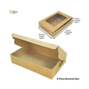 6 Piece Brownie Box Packaging for Bakeries & Gifting