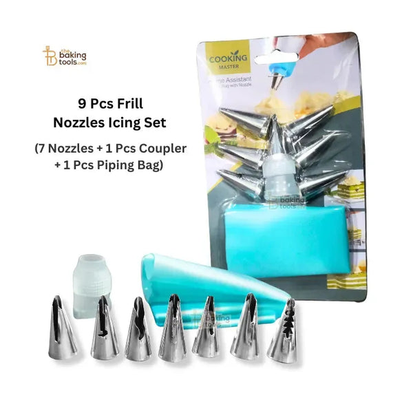 9 Pcs Frill Nozzles Set | Ruffle Nozzle Set | Icing Tips | The Baking Tools