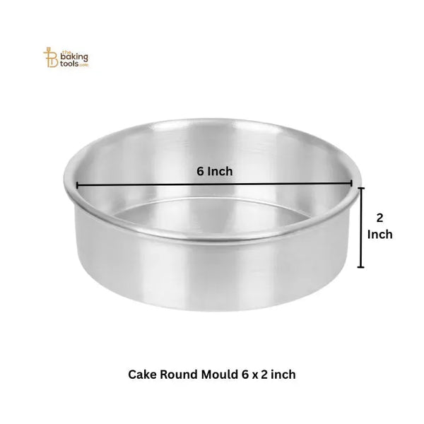 6x2 Inch Round Aluminium Cake Mould – Baking Tin Pan (No Damage Claim)