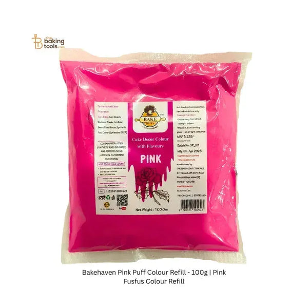 Bakehaven Pink Puff Colour Refill - 100g | Pink Fusfus Colour Refill