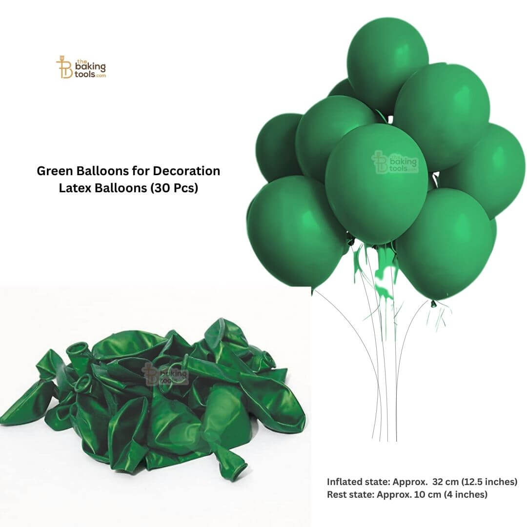 30-Piece Green Birthday Balloon Decoration (Latex Rubber)