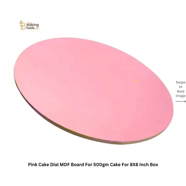 Elegant Pink Cake Dial MDF Board for 500gm Cakes – 8X8 Inch (No COD)