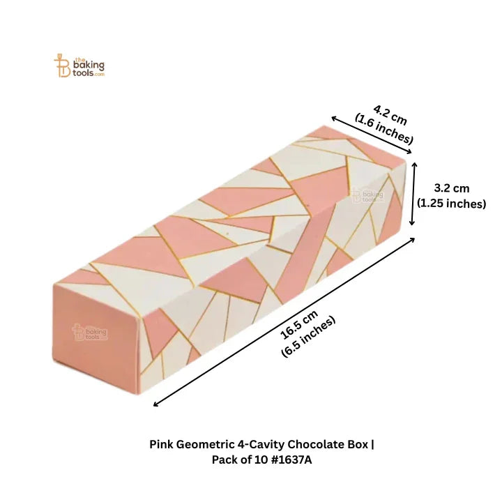 Buy Pink Geometric 4-Cavity Chocolate Box (Pack of 10)
