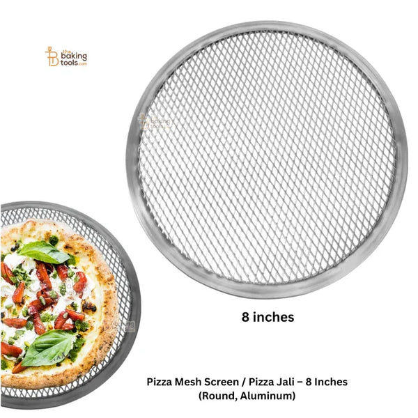 Pizza Mesh Screen Or Pizza Jali | 8 Inches (Round, Aluminum)