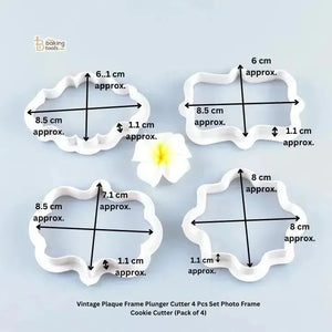 Vintage Plaque Frame Plunger Cookie Cutter Set – 4 Pcs