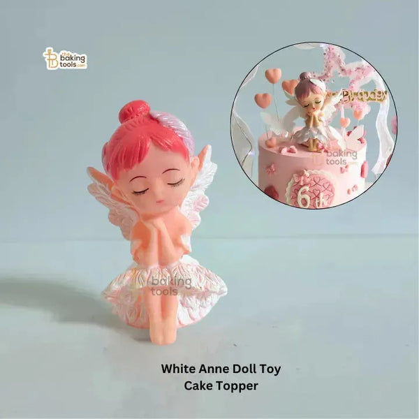 White Anne Doll Angel Girl Toy Cake Topper