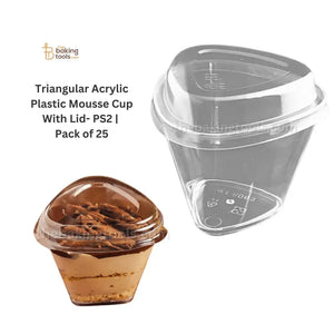Triangular Acrylic Mousse Cup PS2 | Pack of 25 Dessert Cups