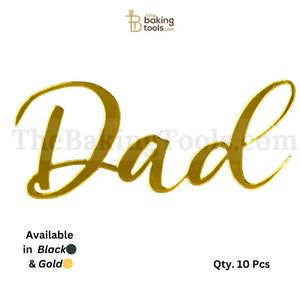 Cursive "DAD" Cake Topper - Pack of 10 _ MFA-14