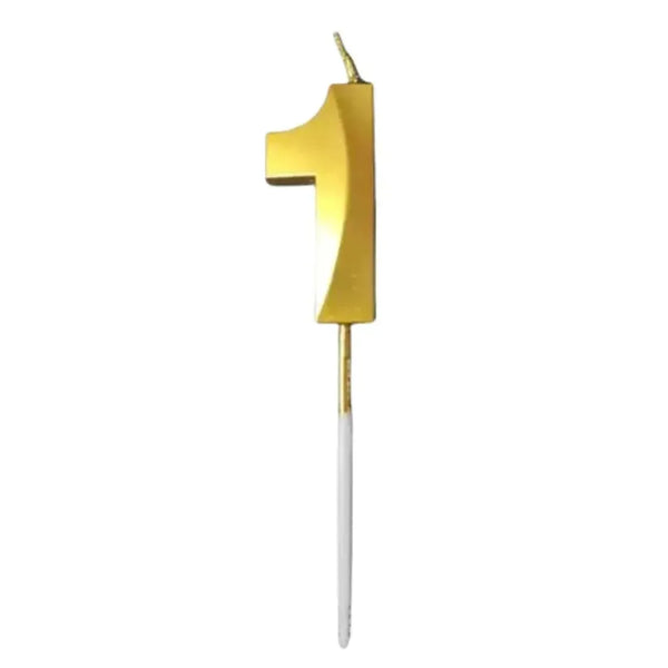 Elegant Gold Number Candle for Celebrations