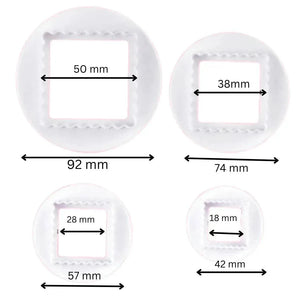 4 Pcs Double Sided Square Plunger Cutters Fondant Tool
