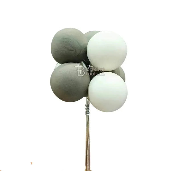 Gray And White Balloon Soft Ball Cake Topper