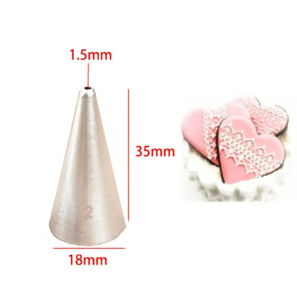 Small Nozzle 2 – Fine Detailing Cake Piping Tip